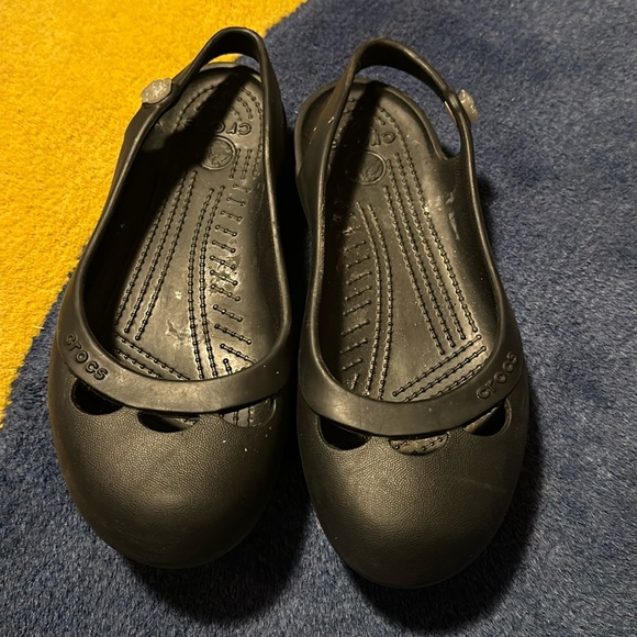 CROCS | Shoes | Crocs Jayna Black Slingback Flats | Poshmark